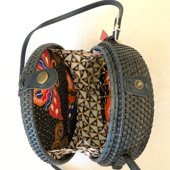 samnang | Bags | Samnang Bulat Noir Round Rattan Purse | Poshmark